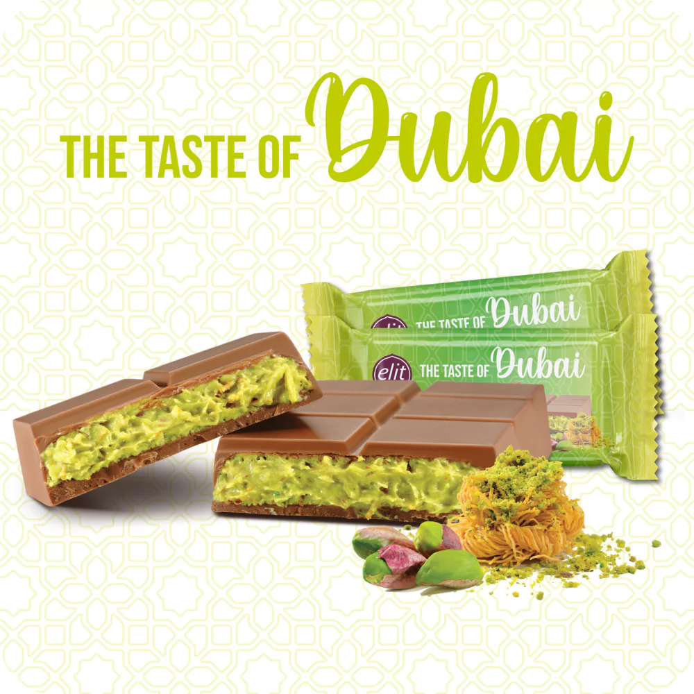 ELIT Dubai Csokoládé Kunafa Pisztáciával 90g – SnackTeen.hu